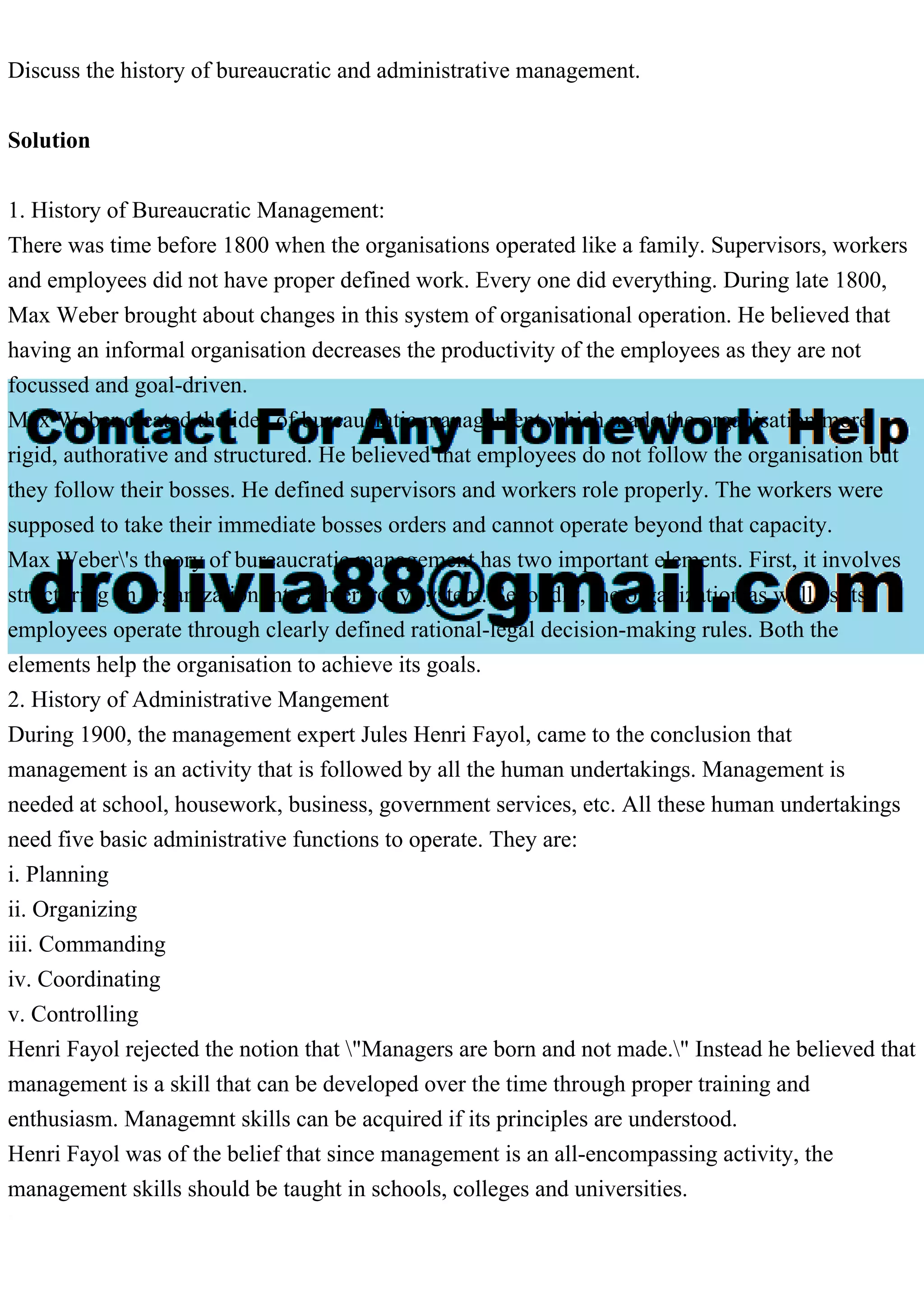 Discuss the history of bureaucratic and administrative management..pdf