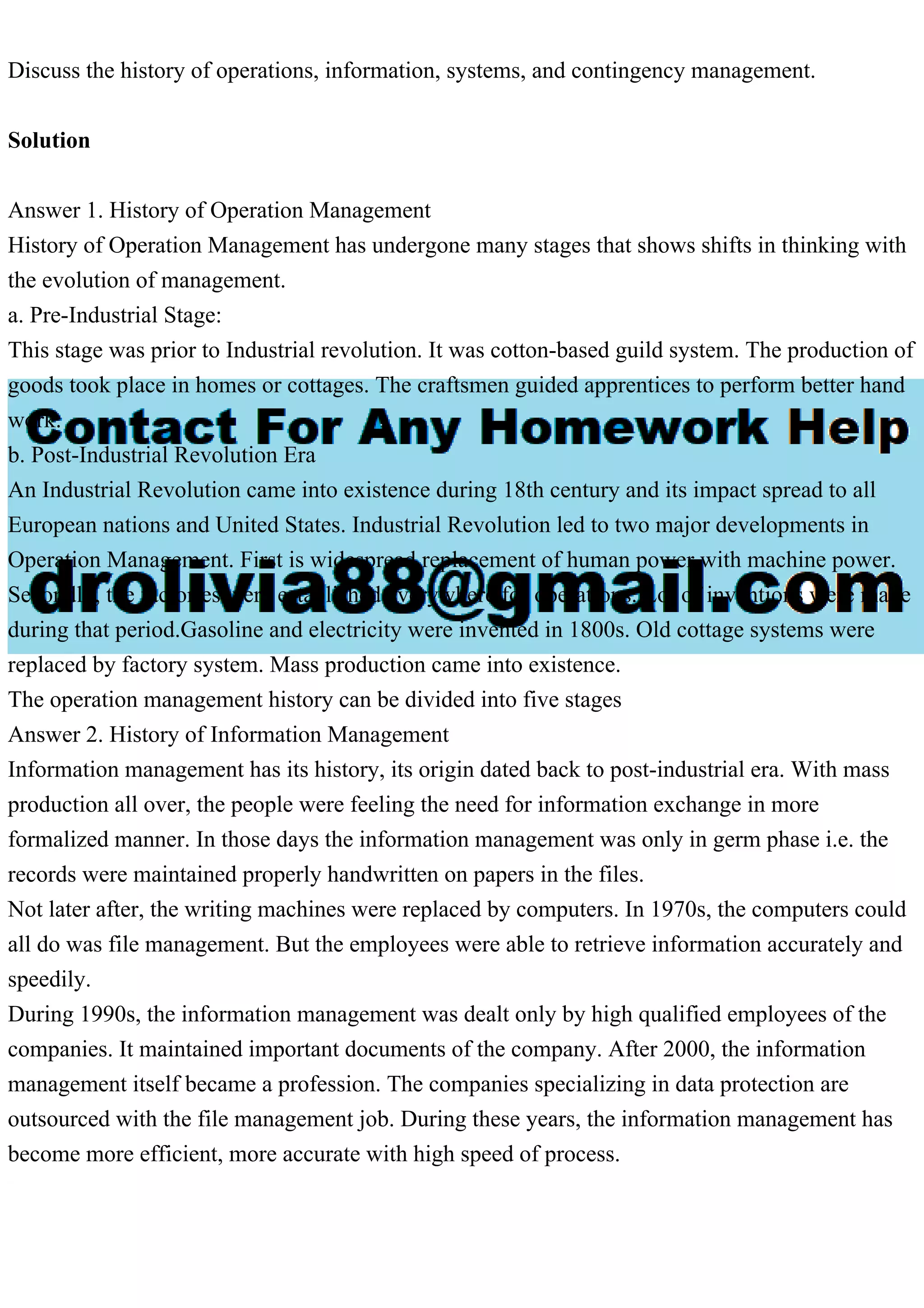 Discuss the history of operations, information, systems, and conting.pdf