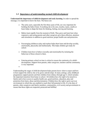 Discuss the importance of understanding normal child development | DOCX