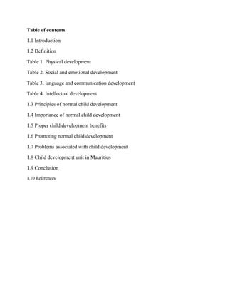 Discuss the importance of understanding normal child development | DOCX