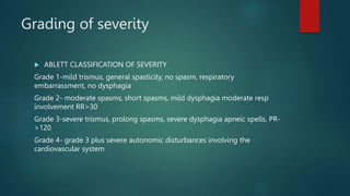 DISCUSS THE PATHOGENESIS,CLINICAL PRESENTATION OF TETANUS.ADD A NOTE ON ...