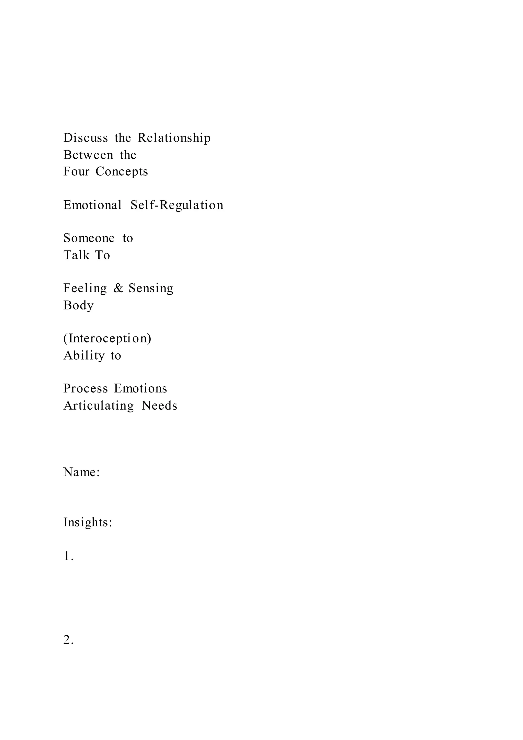 Discuss the relationship between the four concepts emot | DOCX