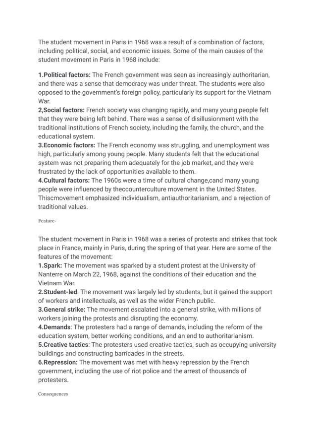 Discuss The Students Movements Of Paris 1968.pdf