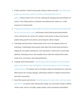 Discus the Cultural Trends and Their Expression [ updated 2023].docx