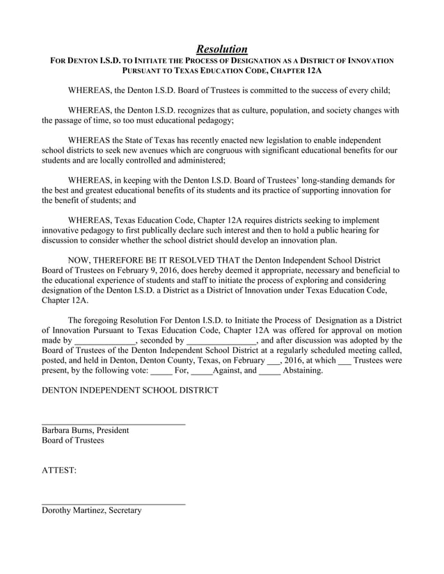 DISD DOI Resolution | PDF