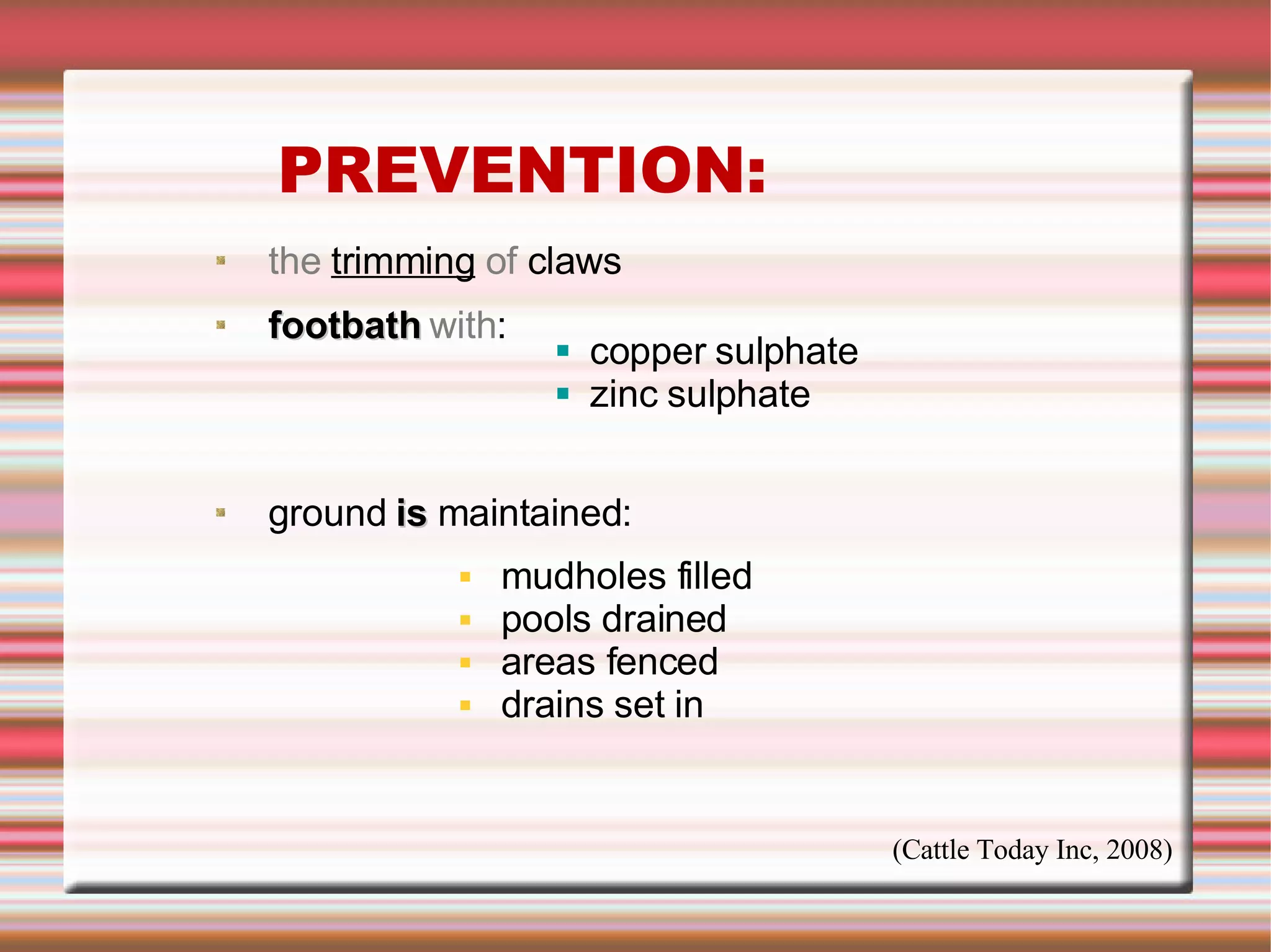 Disease Process in Animals: Foot Rot in Cattle | PPT