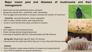 Disease and pest managment of mushroom | PPTX
