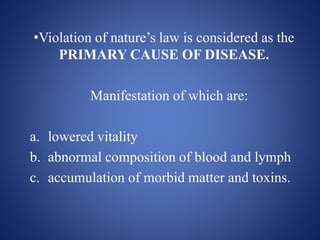 #Disease cure in Naturopathy, # Theories in Nature cure | PPTX