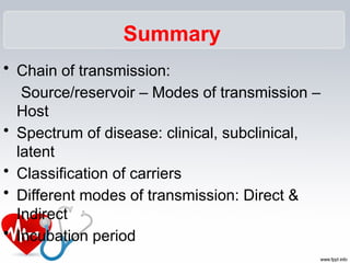 Disease dynamics - Disease transmission presentation | PPTX