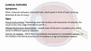 DISEASE OF CRYSTALLINE LENS, CATARACTpptx | PPTX