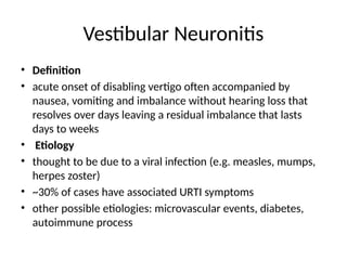 disease of inner ear presentation for undergraduate | PPT