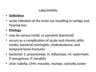 disease of inner ear presentation for undergraduate | PPT