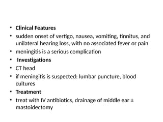 disease of inner ear presentation for undergraduate | PPT