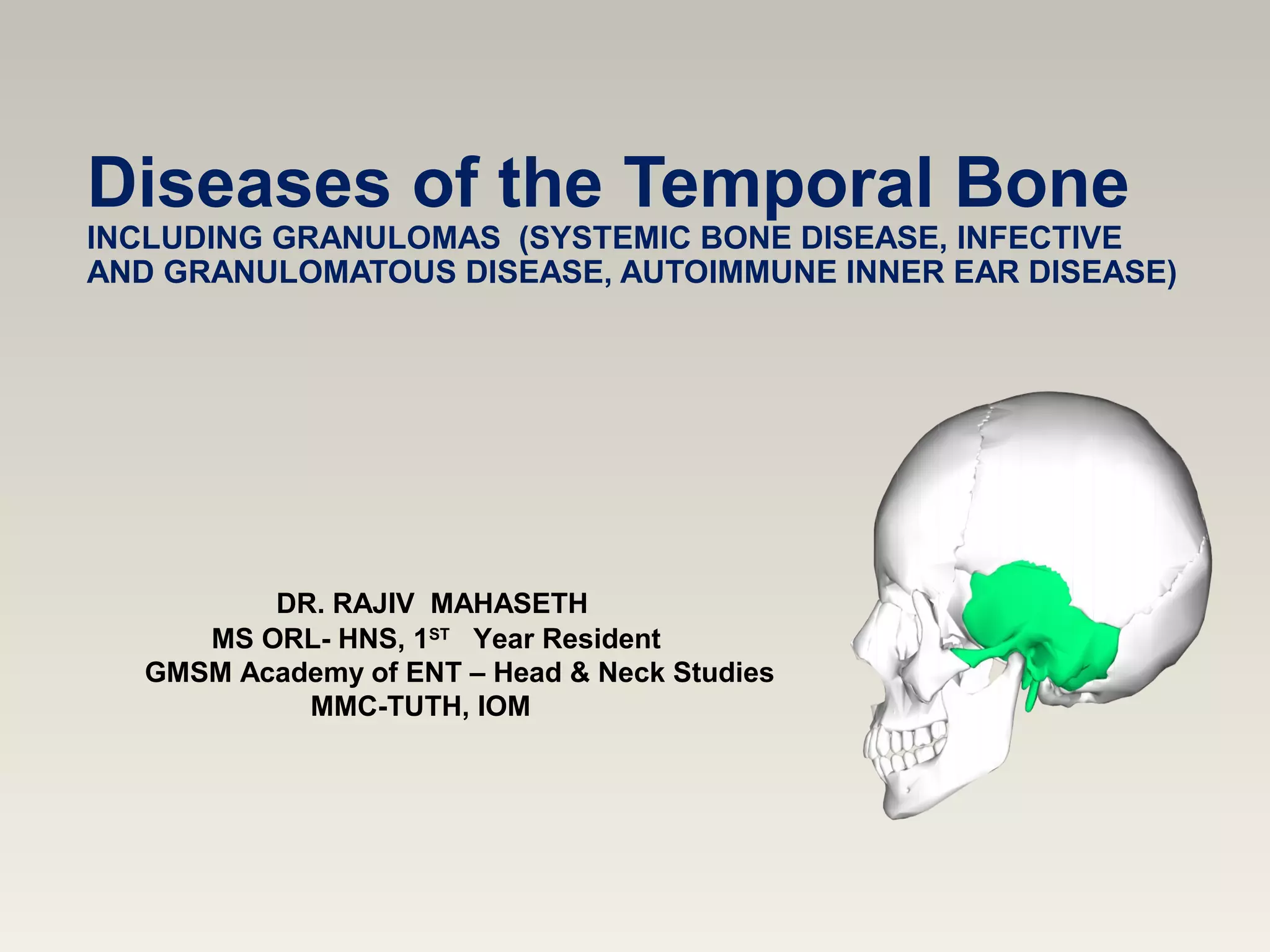 Disease of temporal bone.ppt new copy | PPT