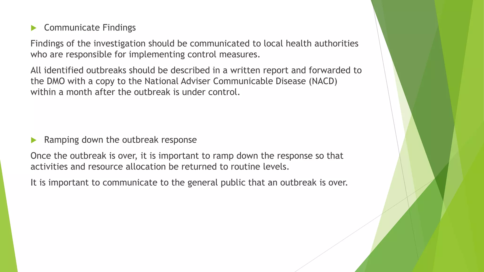 Disease outbreak investigation | PPTX