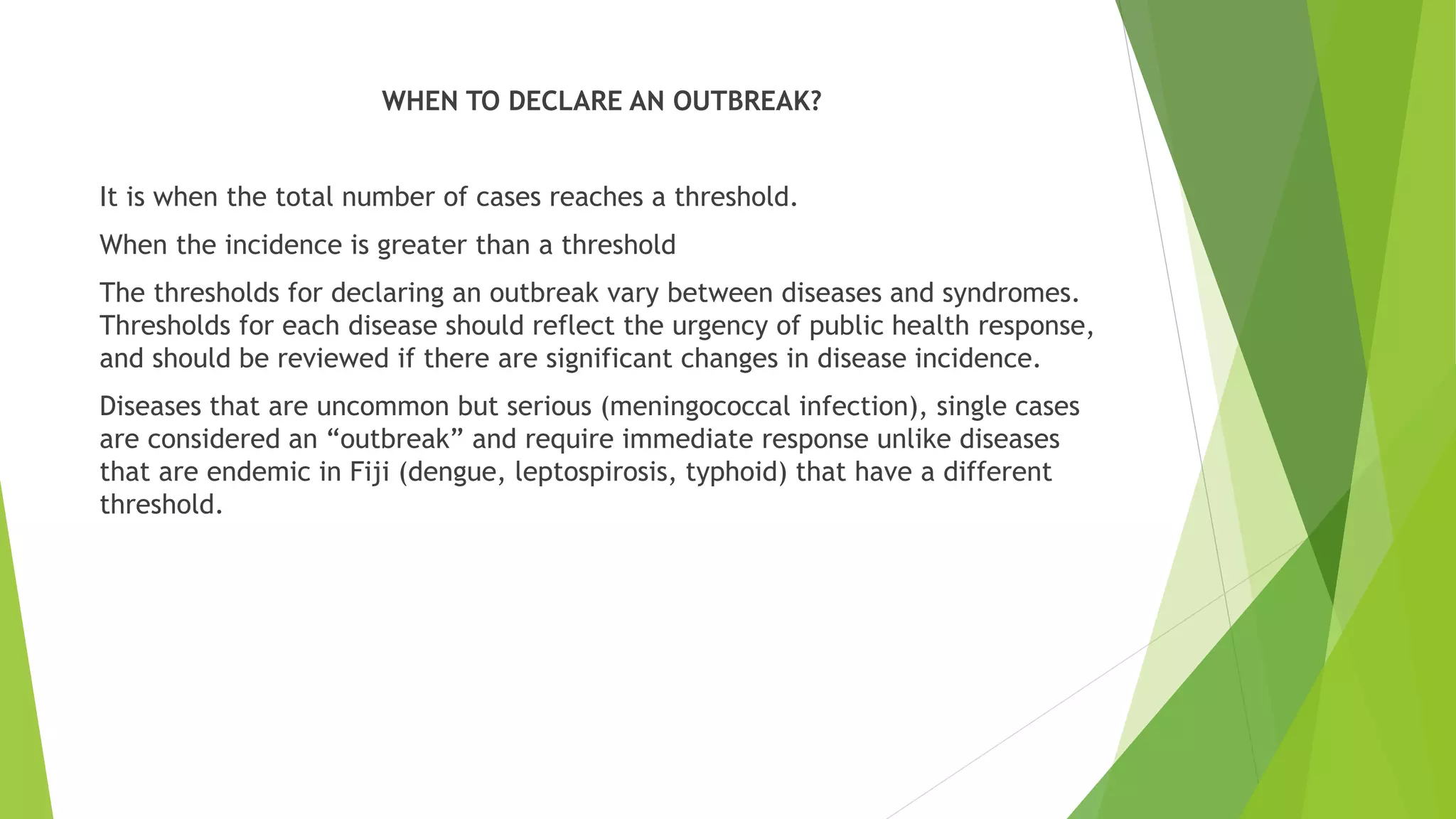 Disease outbreak investigation | PPTX