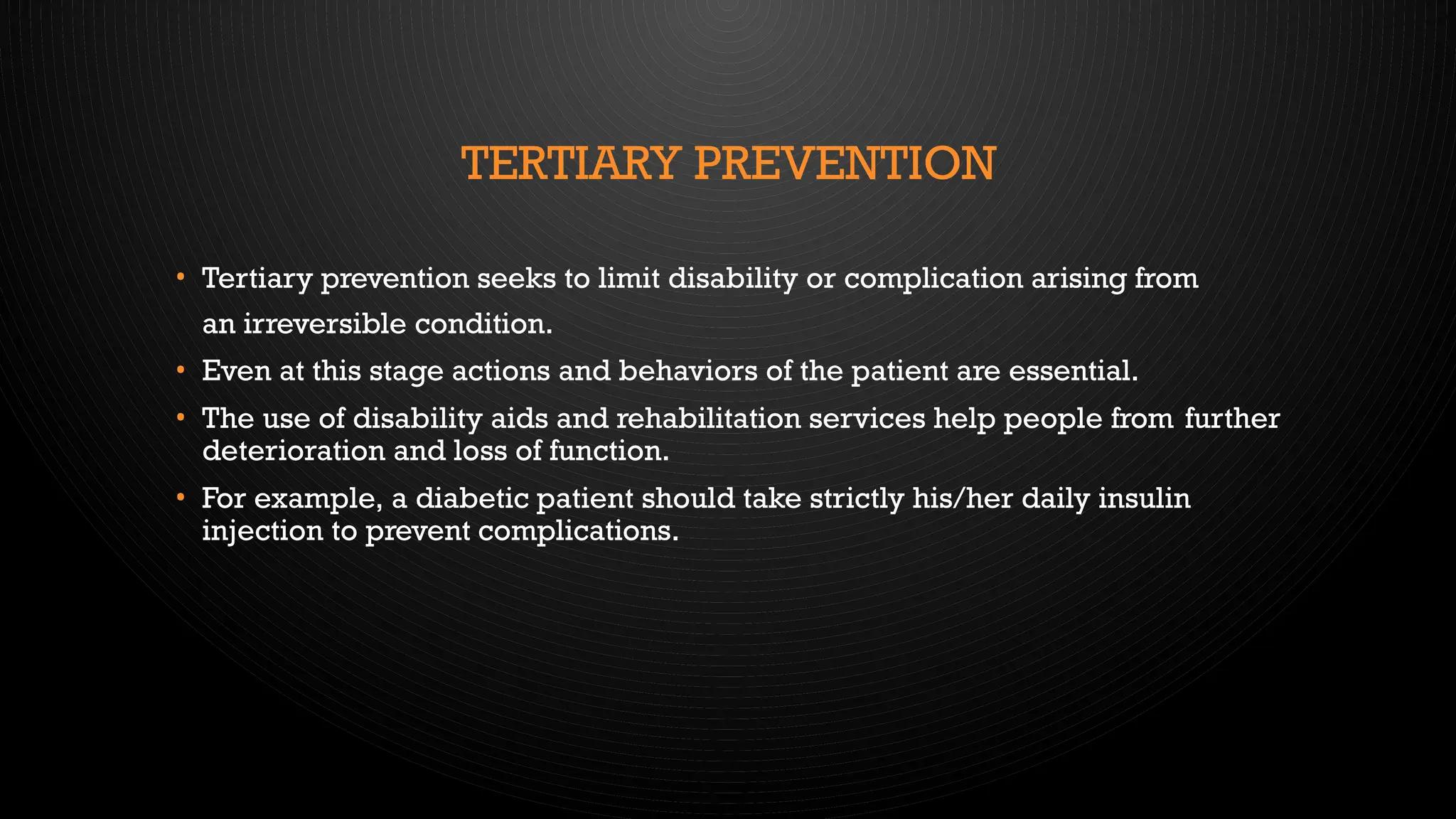 Disease prevention in communities with its stages | PPTX