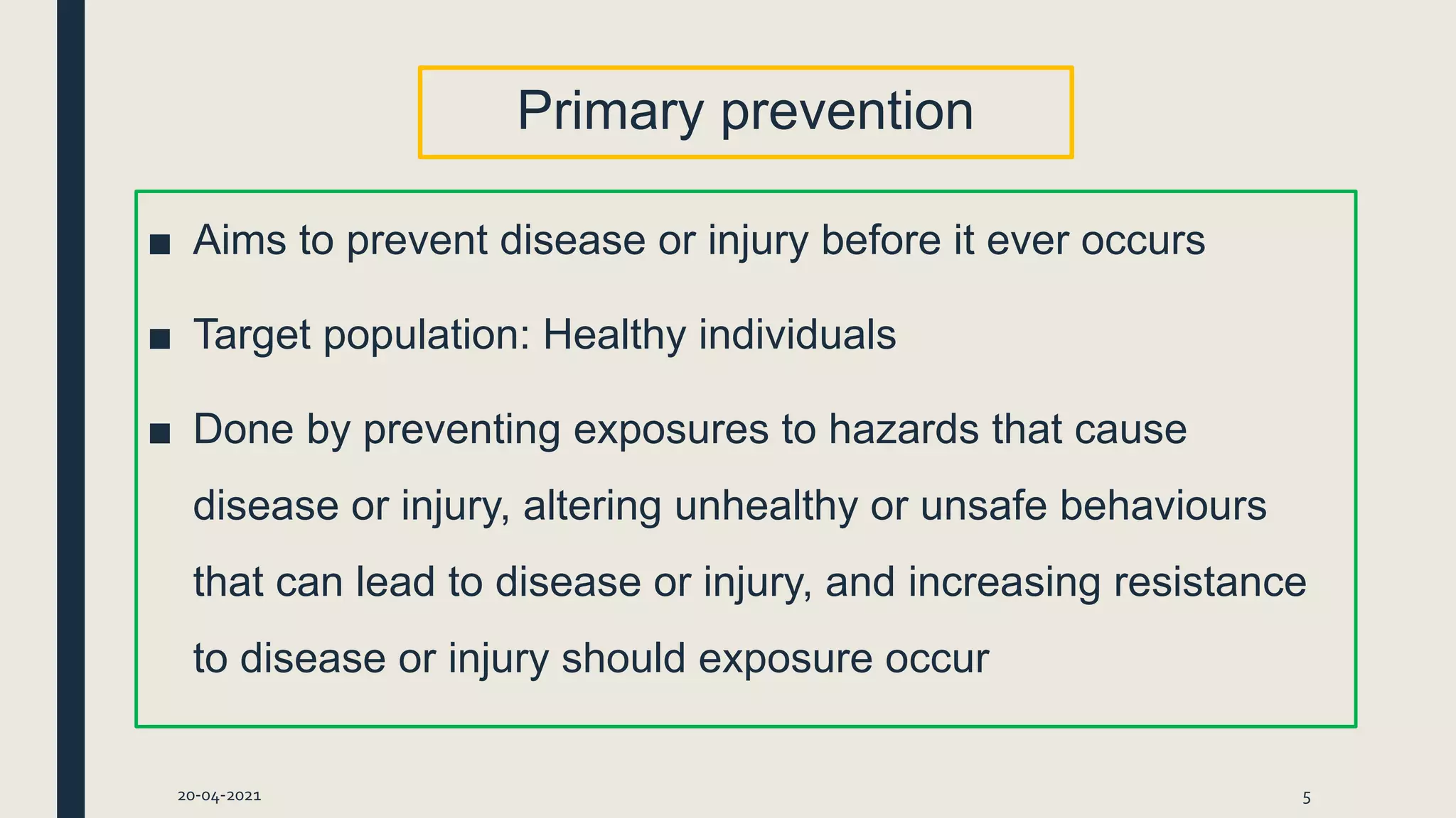 Disease prevention strategies: Primary | PPTX