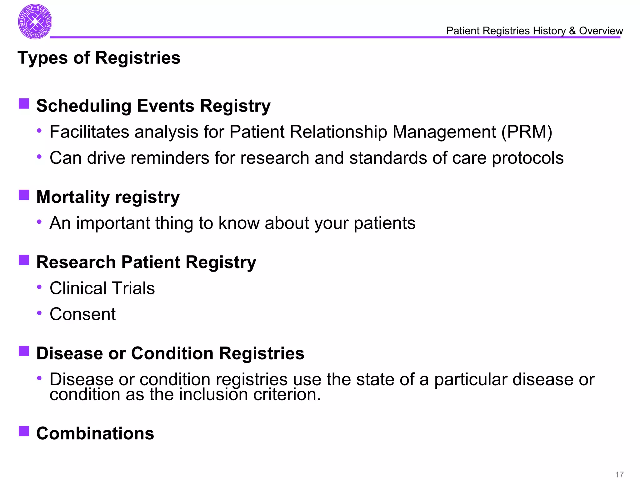 An Overview of Disease Registries | PPT