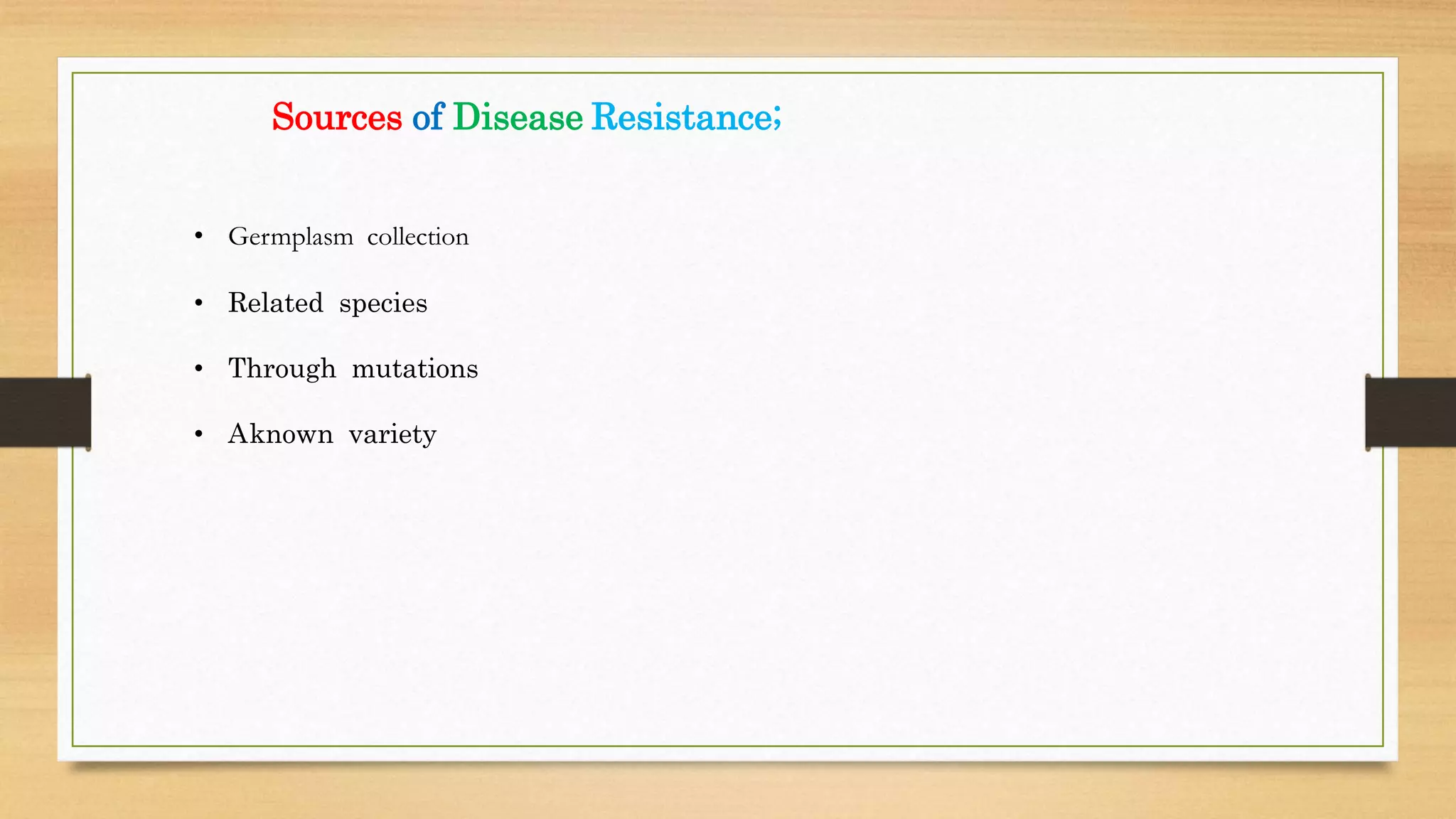 Disease resistance and mechanism | PPTX