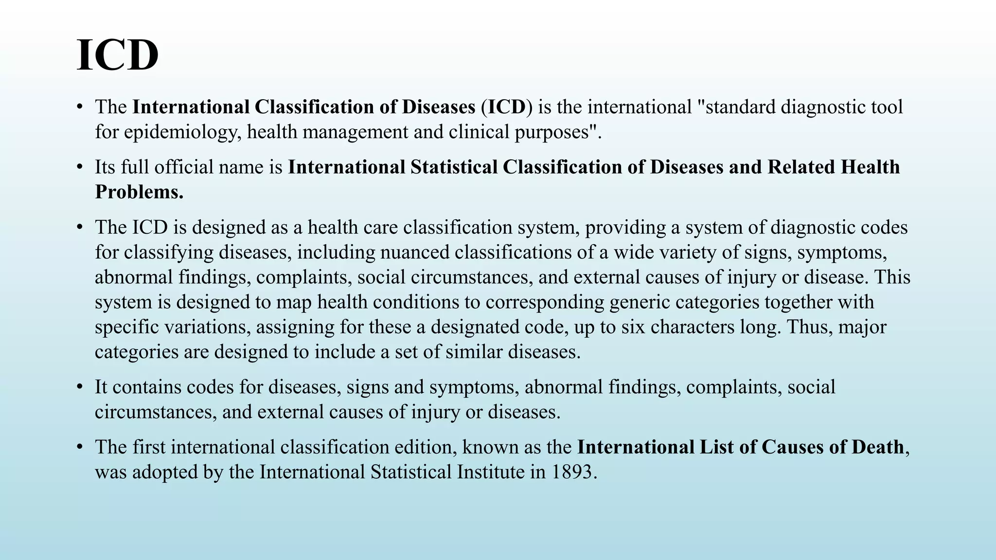 Classification of Diseases | PPTX