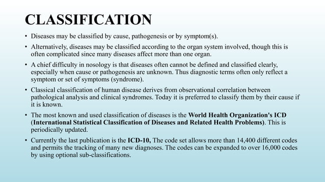 Classification of Diseases