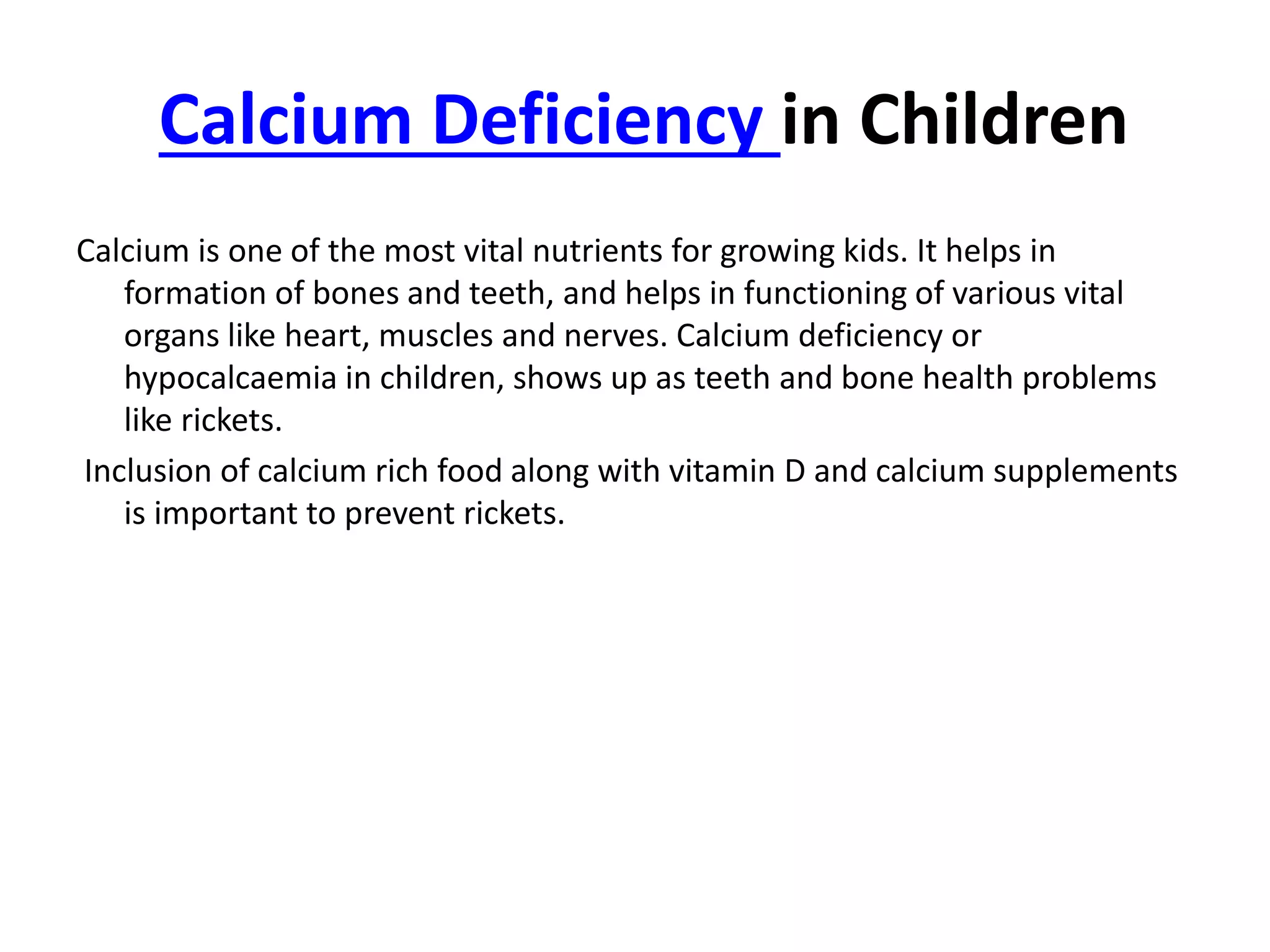 Calcium deficiency in Children | PPTX