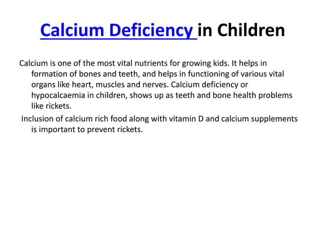 Calcium deficiency in Children | PPTX | Parenting Babies and Toddlers ...