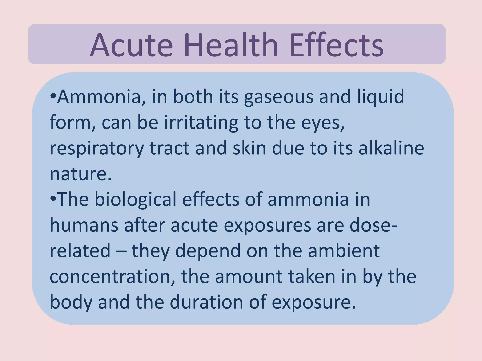Diseases caused by ammonia | PPTX