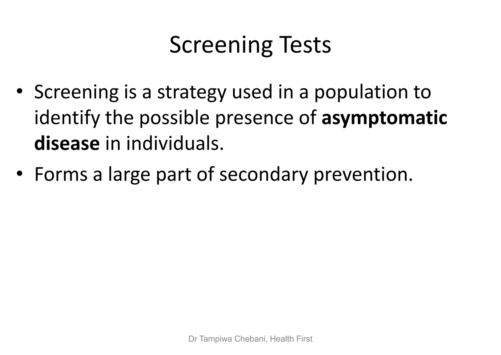 Disease screening and screening test validity | PPT