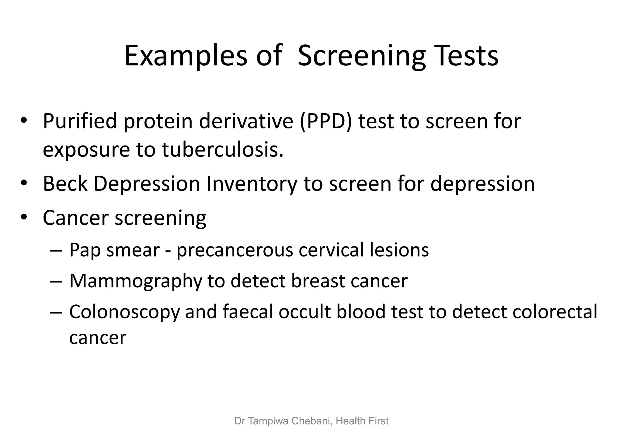 Disease screening and screening test validity | PPT