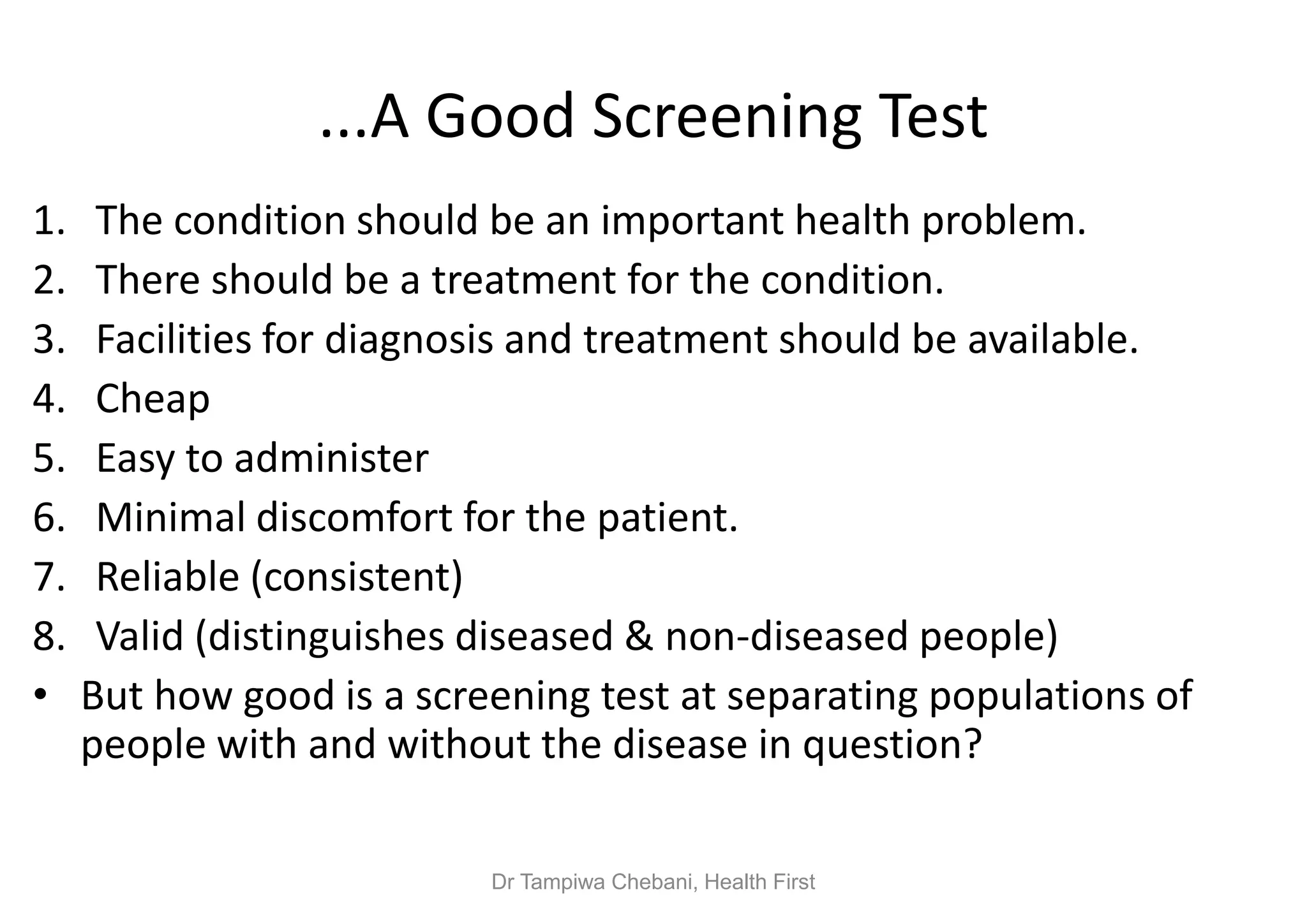 Disease screening and screening test validity | PPT