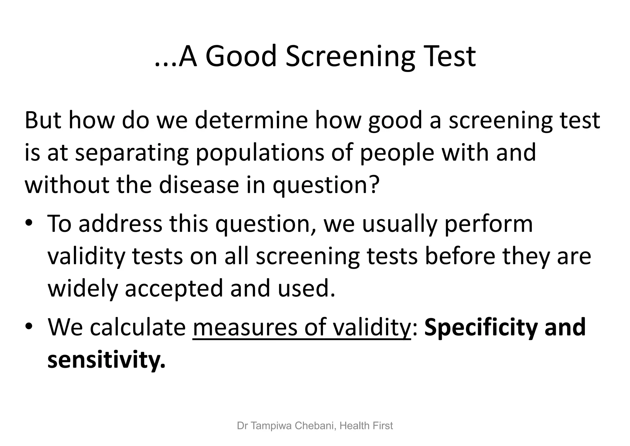 Disease screening and screening test validity | PPT