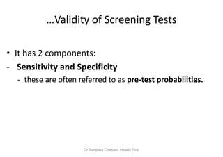Disease screening and screening test validity | PPT