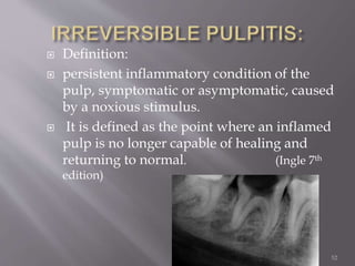 Diseases for pulp and periapical tissues | PPTX