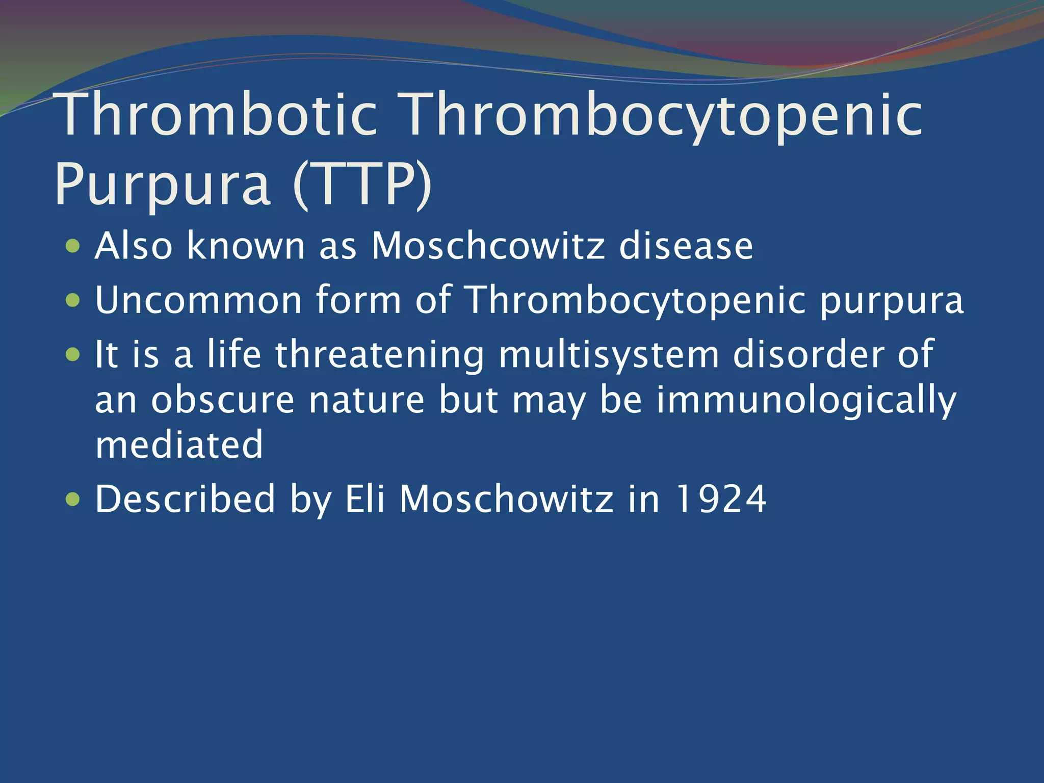 Diseases involving blood platelets | PPTX