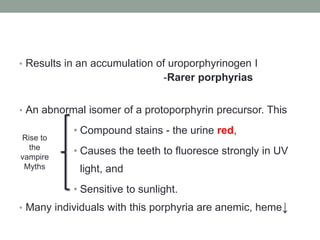 Diseases of amino acid metabolism, porphyrias | PPTX | Blood Disorders ...