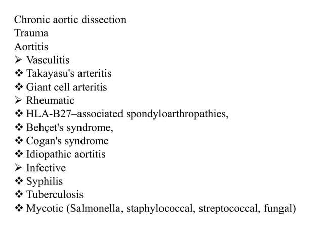 Diseases of aorta | PPTX | Heart and Cardiovascular Diseases | Diseases and Conditions