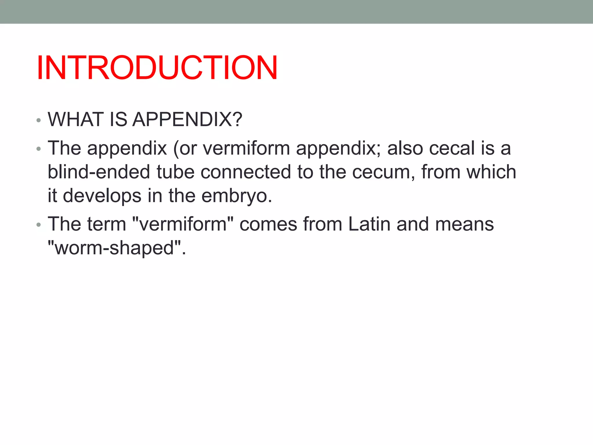 Diseases of appendix | PPTX