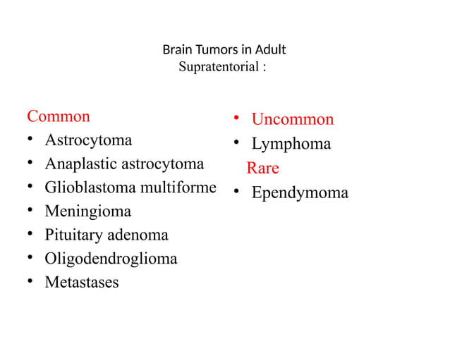 Diseases of Brain tumer classification of brain tumor | PPT