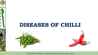 Diseases of chilli, cause, etiology, management | PPTX