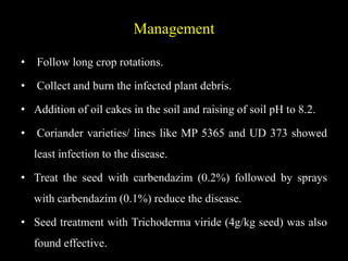 Diseases of coriander | PPTX