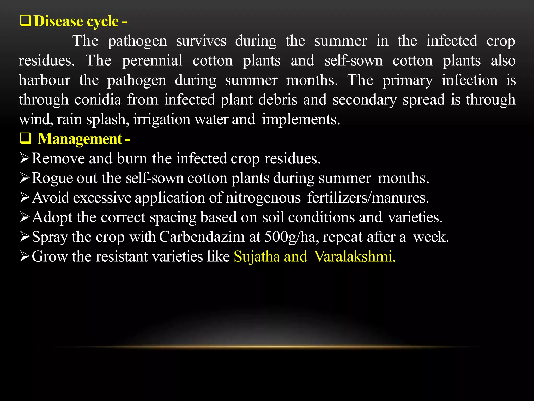 Diseases of cotton | PPTX