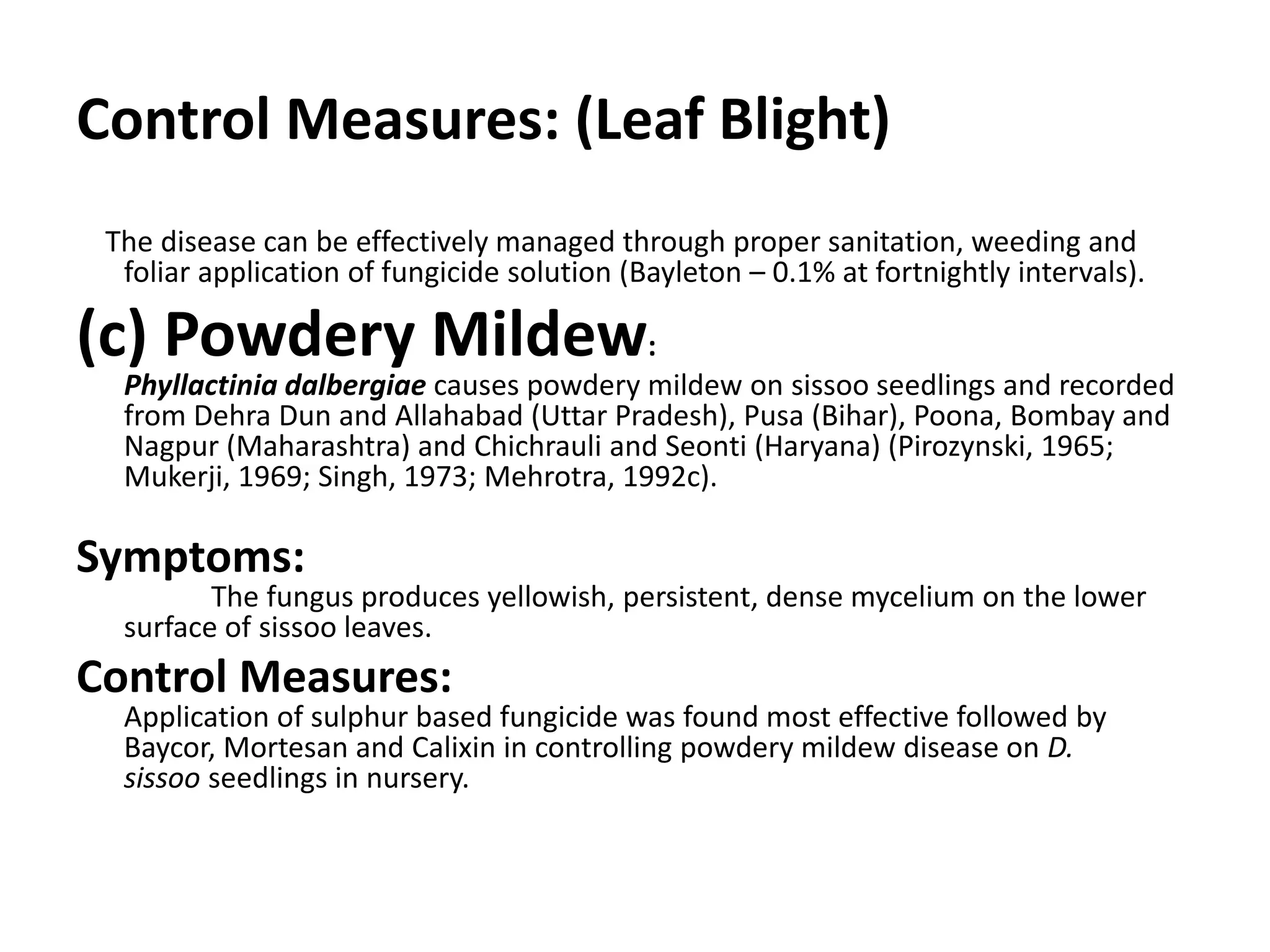 Diseases of dalbergia sissoo | PPTX