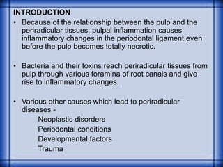 DISEASES OF DENTAL PULP AND PERI RADICULAR TISSUES | PPT