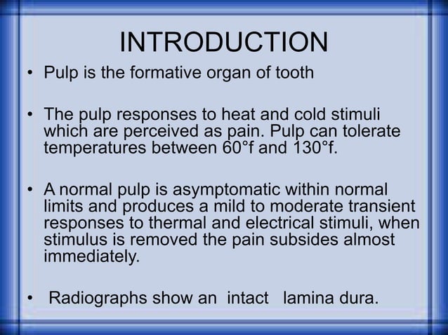 DISEASES OF DENTAL PULP AND PERI RADICULAR TISSUES | PPT