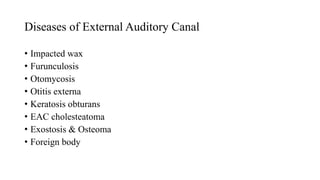 DISEASES OF EAC, SOM Acute otitis media | PPTX