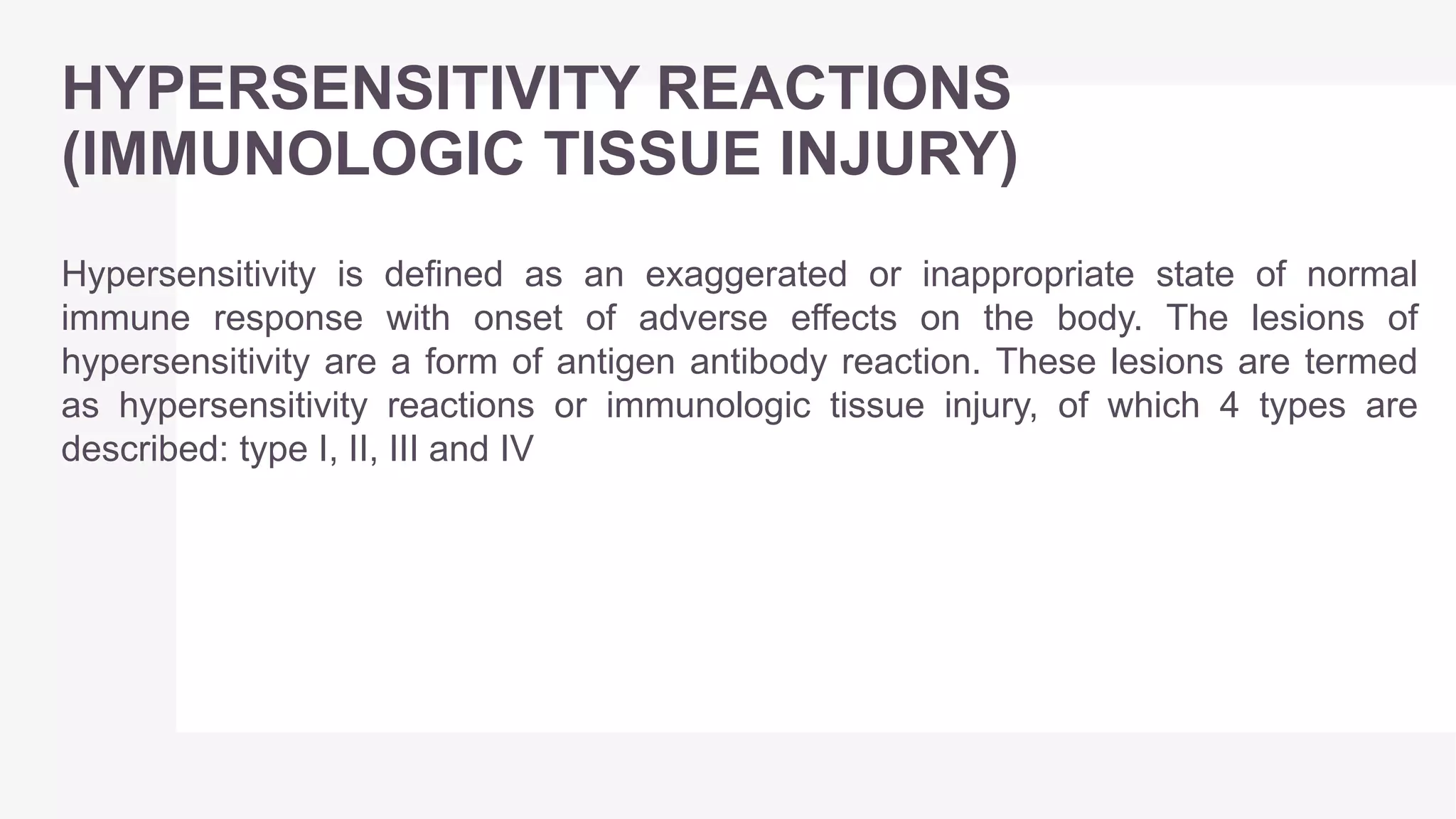 Diseases of immunity hypersensitivity | PPTX