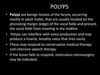 Diseases of larynx | PPTX