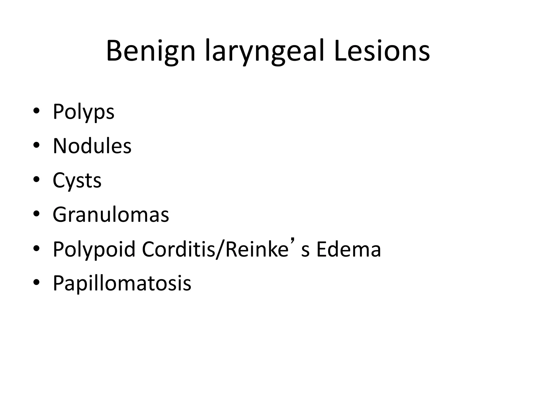 Diseases of Larynx.pptx | Ear, Nose and Throat Conditions | Diseases ...